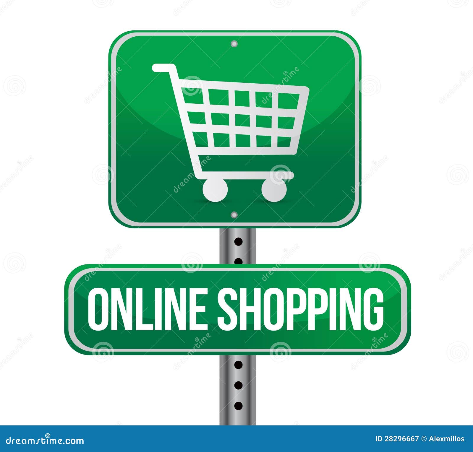 Road Traffic Sign with an Online Shopping Stock Illustration ...