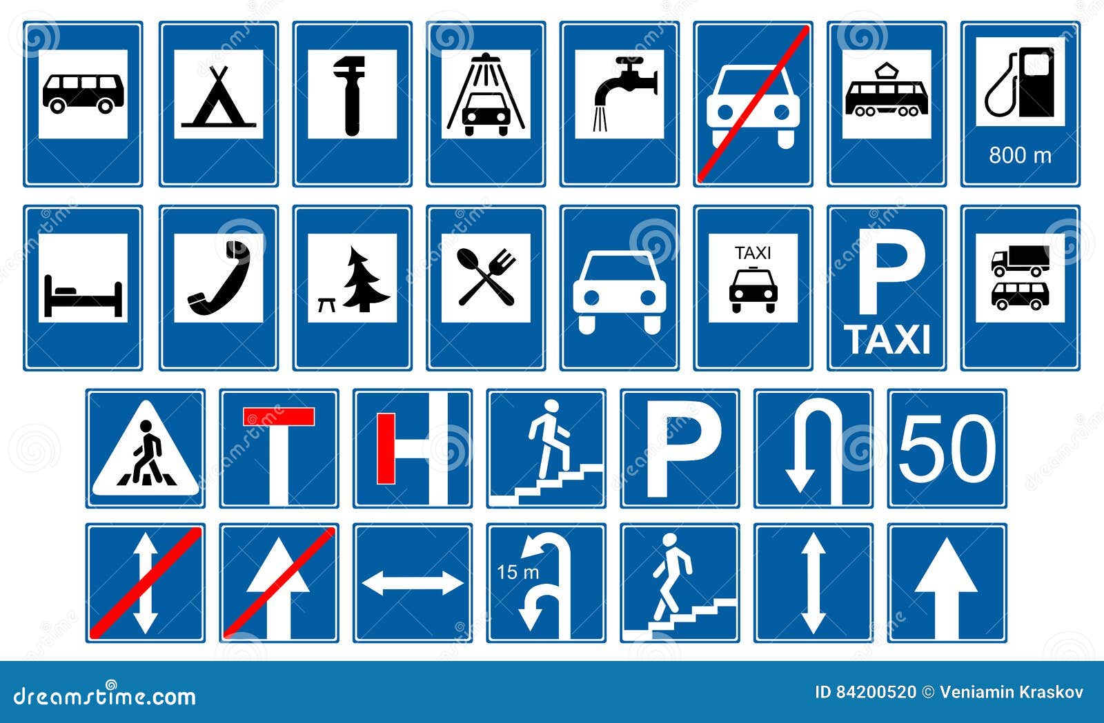 Road Traffic Signs Collections Stock Illustration - Illustration of ...