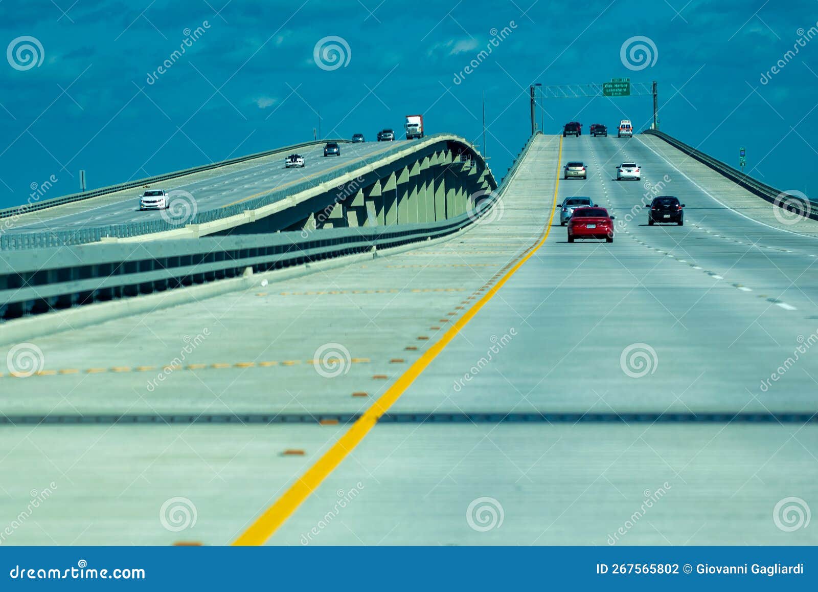 Road Traffic To New Orleans Over an Interstate Bridge Stock Photo ...