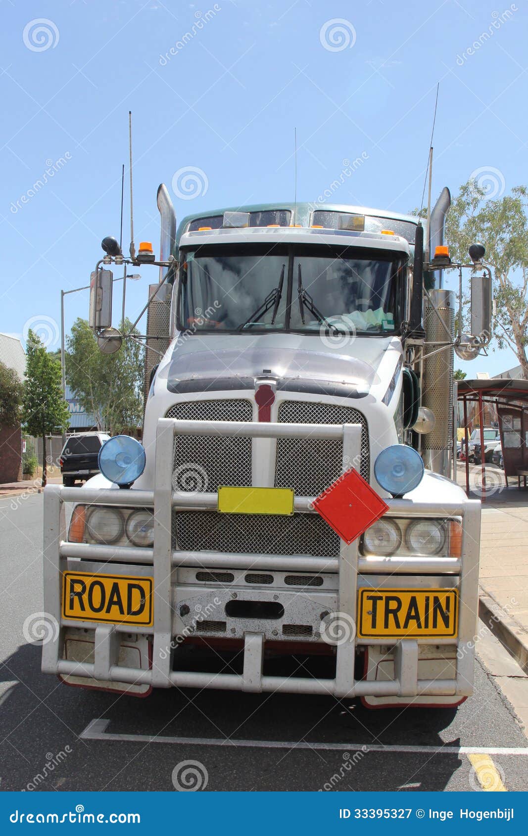 Transport of Consumer Goods by Road Train in Australia Stock Image ...