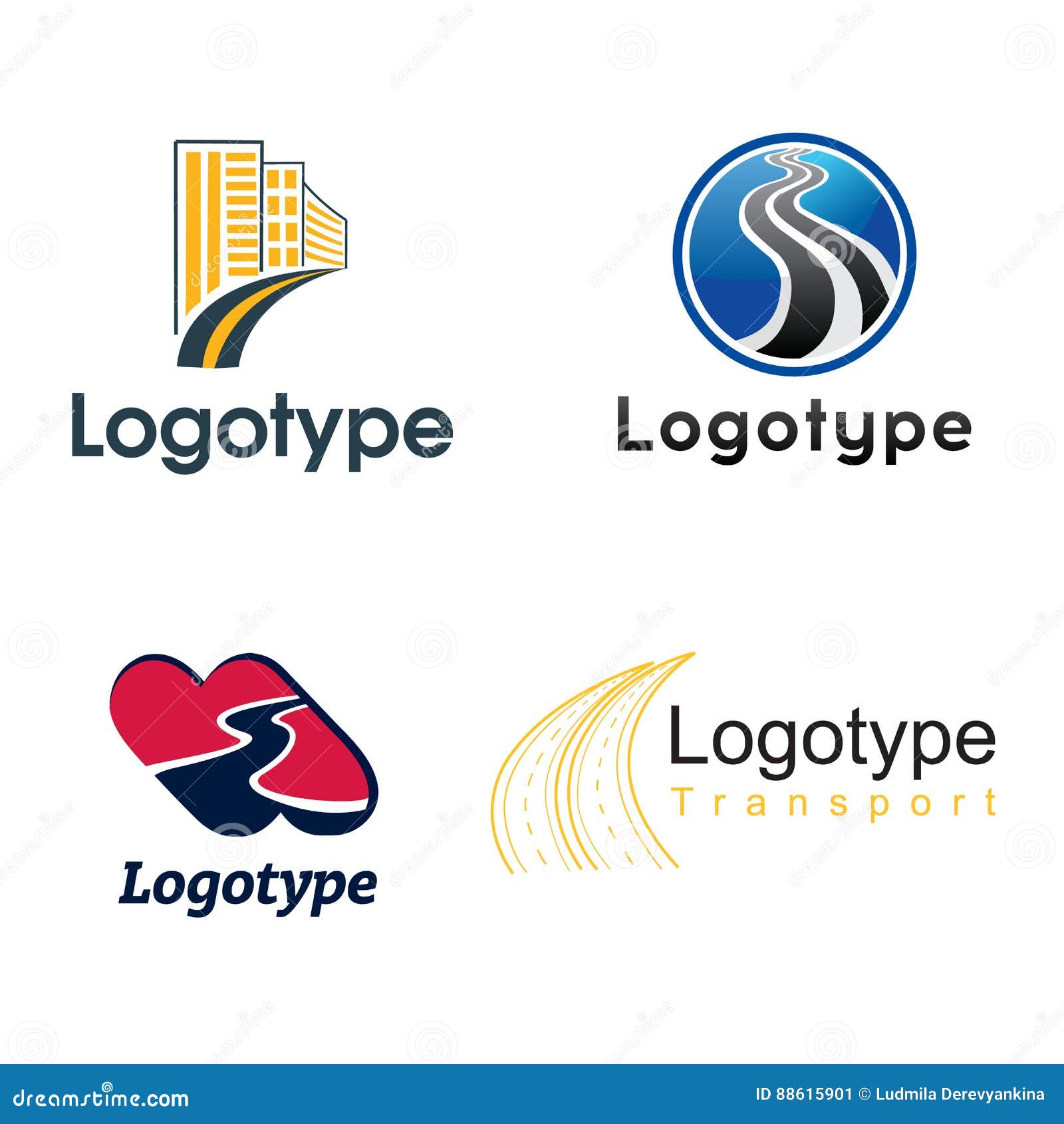 Road, Transport . Abstract Element Set of Logo Templates Stock ...