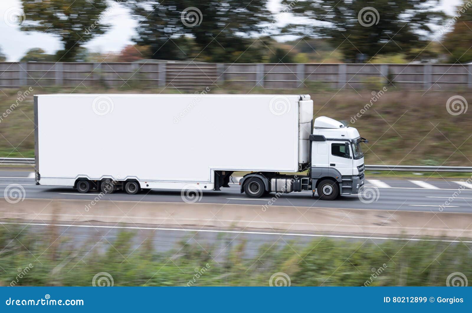 Road Transport. Double Decker Lorry Stock Image - Image of large, grey ...
