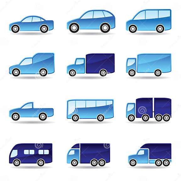 Road transport icon set stock vector. Illustration of simple - 23457367