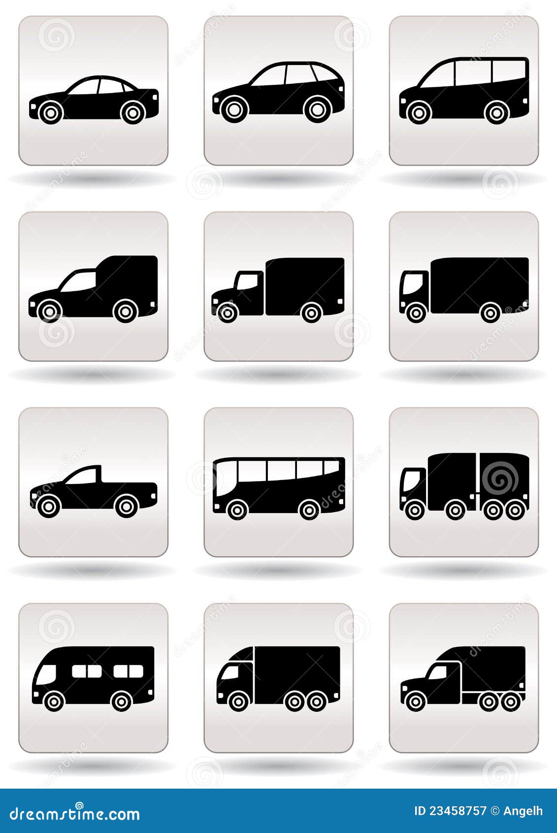 Road transport icons set stock vector. Illustration of group - 23458757