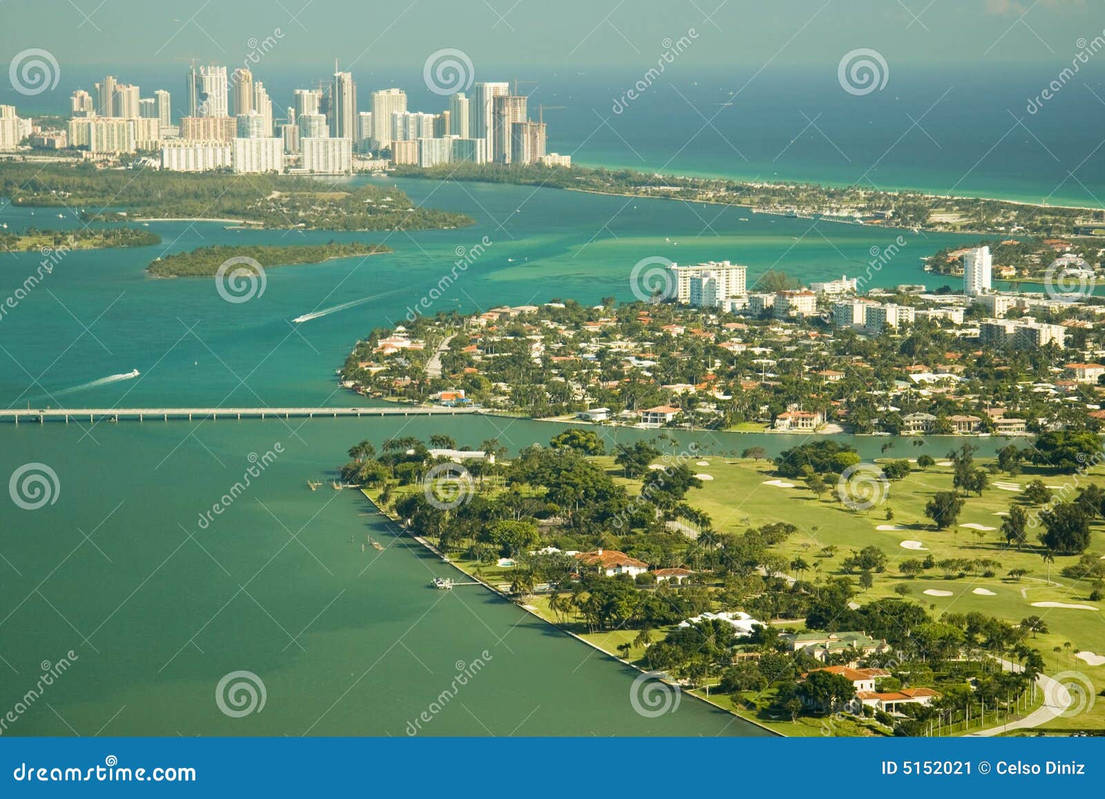 Aerial view of Miami stock image. Image of buildings, ocean - 5152021