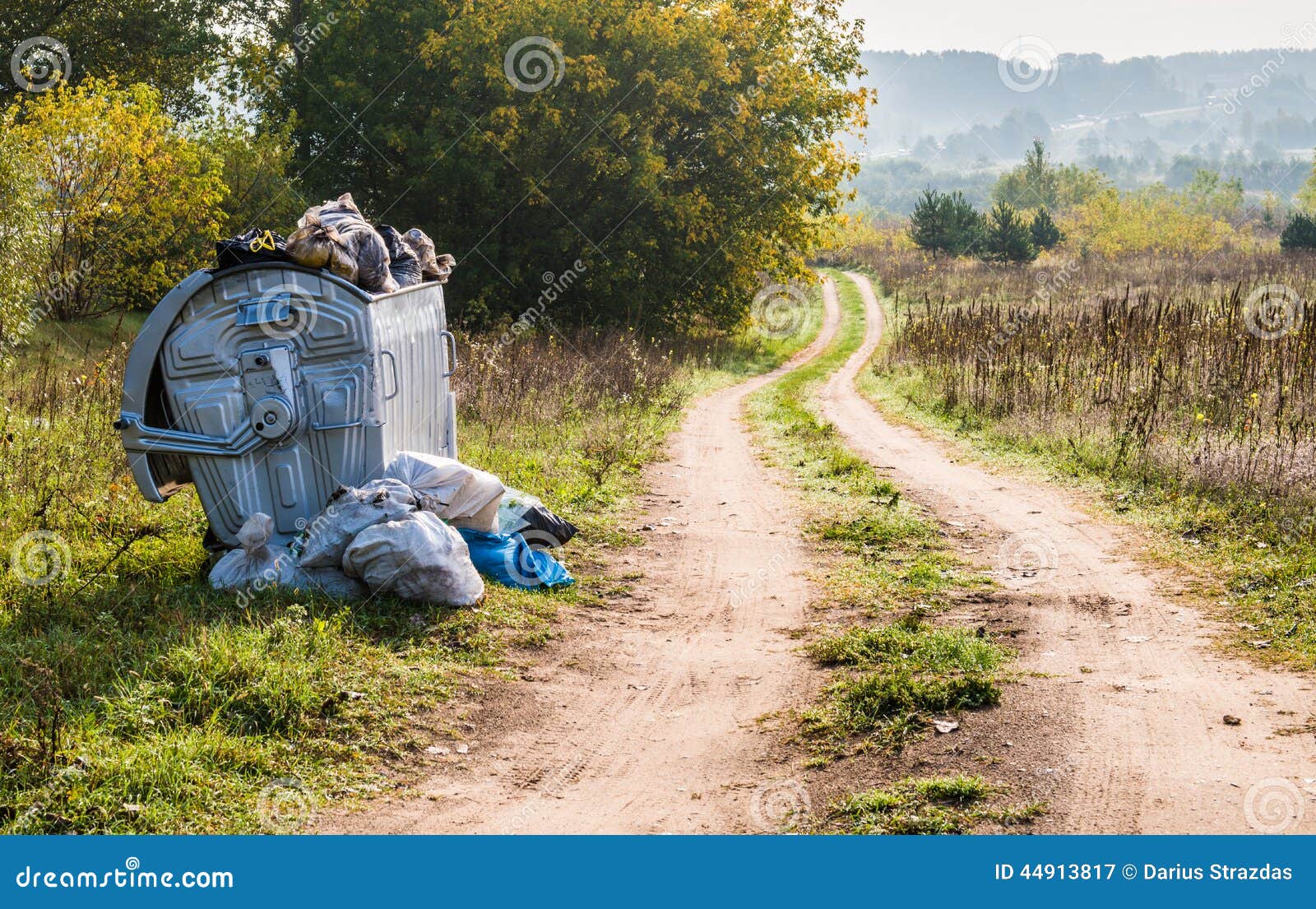 Road and trash container stock image. Image of container - 44913817