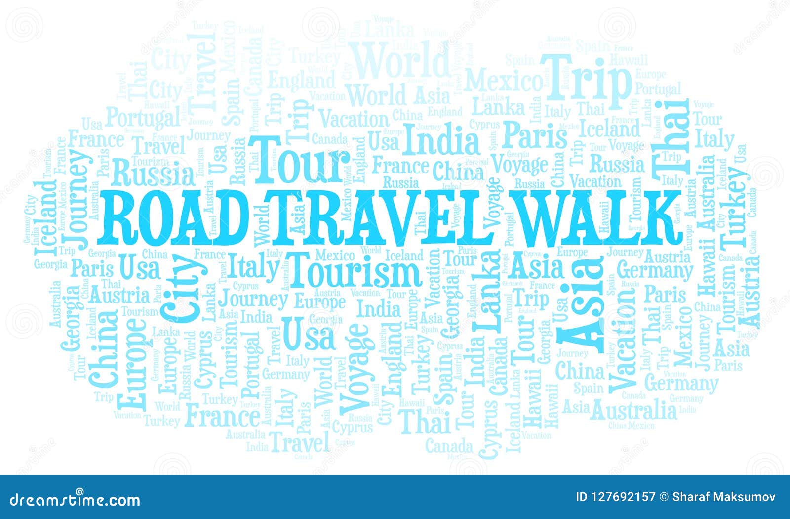 Road Travel Walk Word Cloud. Stock Illustration - Illustration of ...