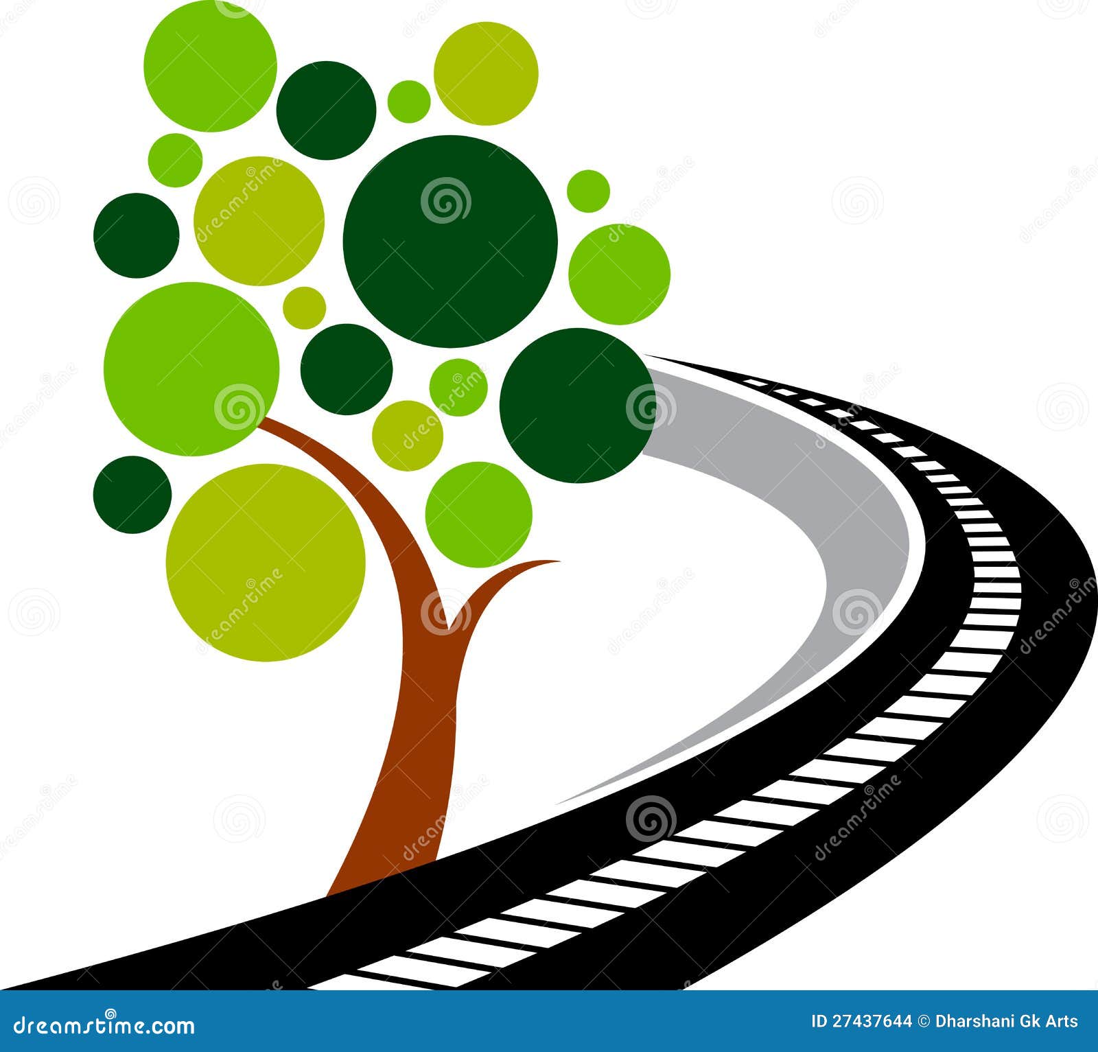 Road tree logo stock illustration. Image of driveway - 27437644
