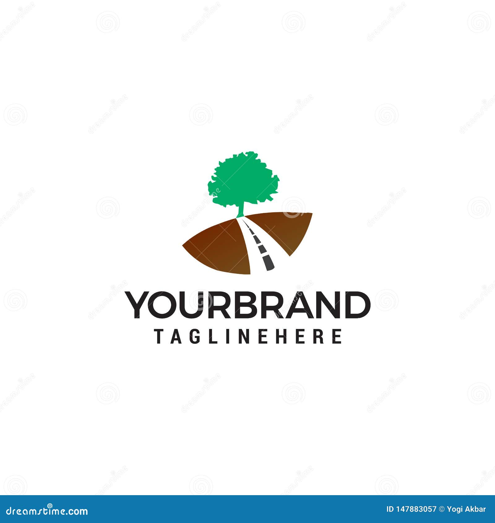 Road Tree Logo Design Concept Template Stock Vector - Illustration of ...