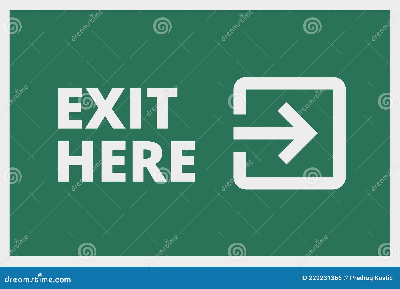 Exit here. stock illustration. Illustration of presentation - 229231366