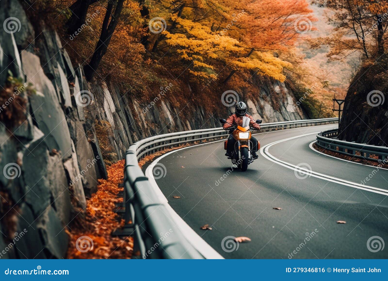 Road Trip on the Roads by Motorcycle Stock Illustration - Illustration ...