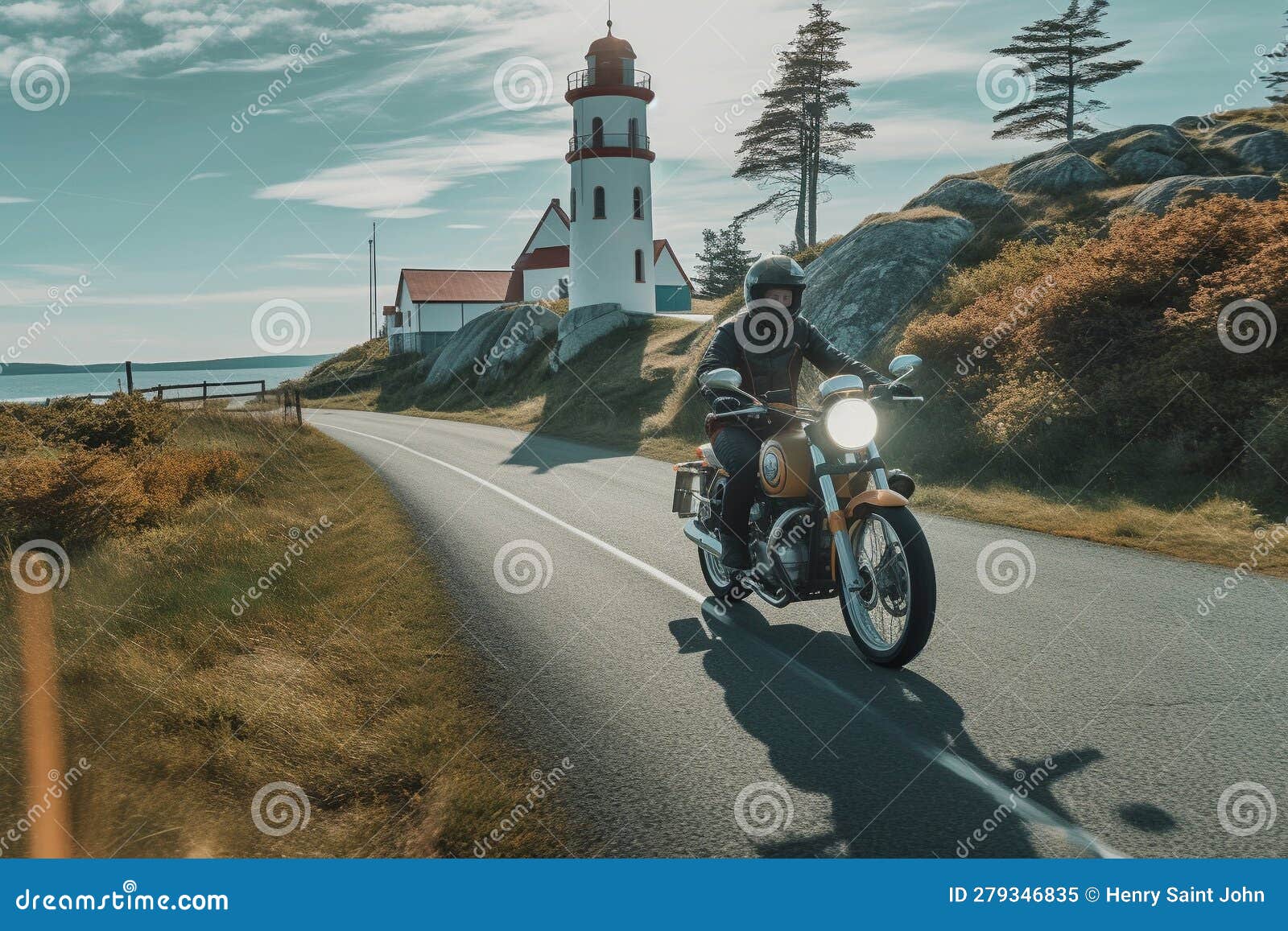 Road Trip on the Roads by Motorcycle Stock Illustration - Illustration ...
