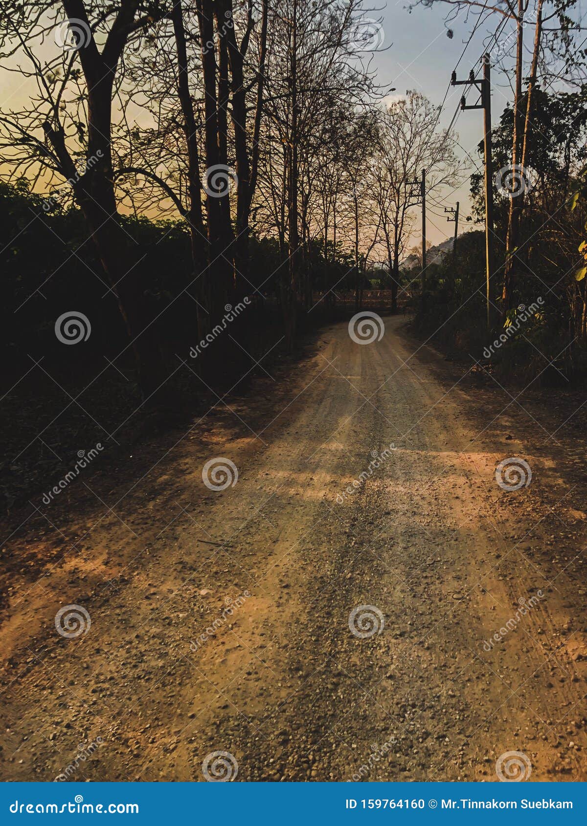 Rough path in the evening stock photo. Image of trip - 159764160
