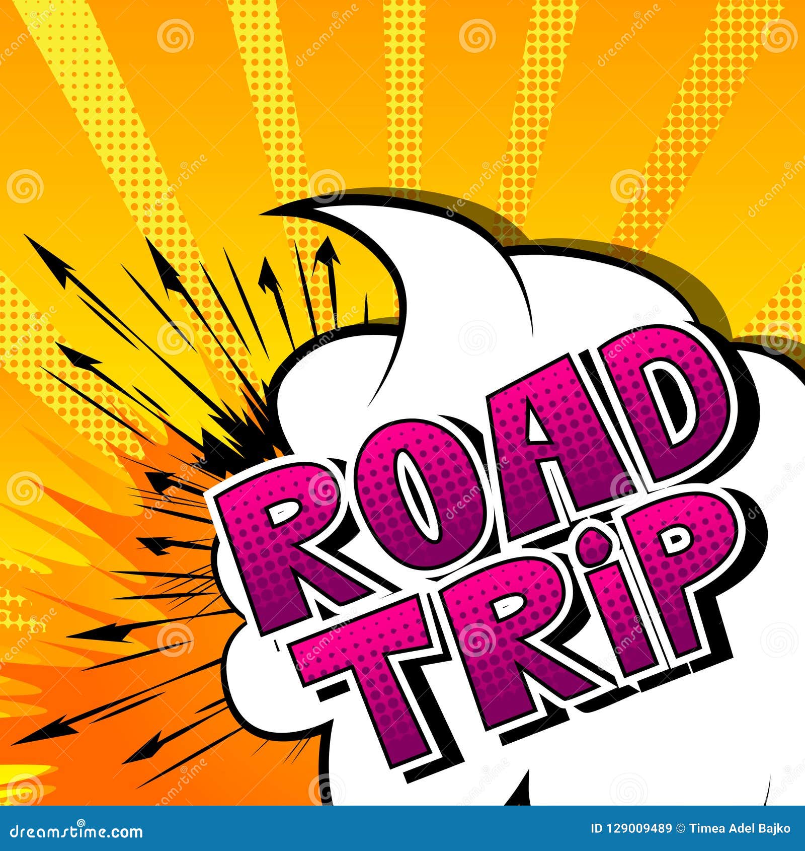 Road Trip - Comic Book Style Words. Stock Illustration - Illustration ...