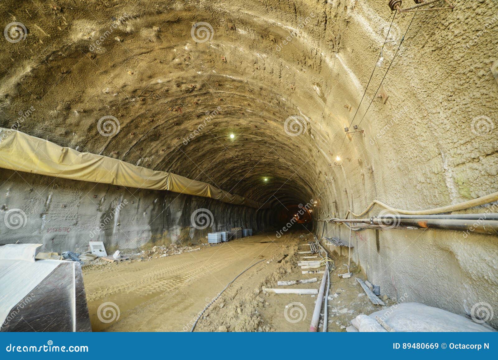 Road Tunnel - Construction Site Stock Image - Image of land, black ...