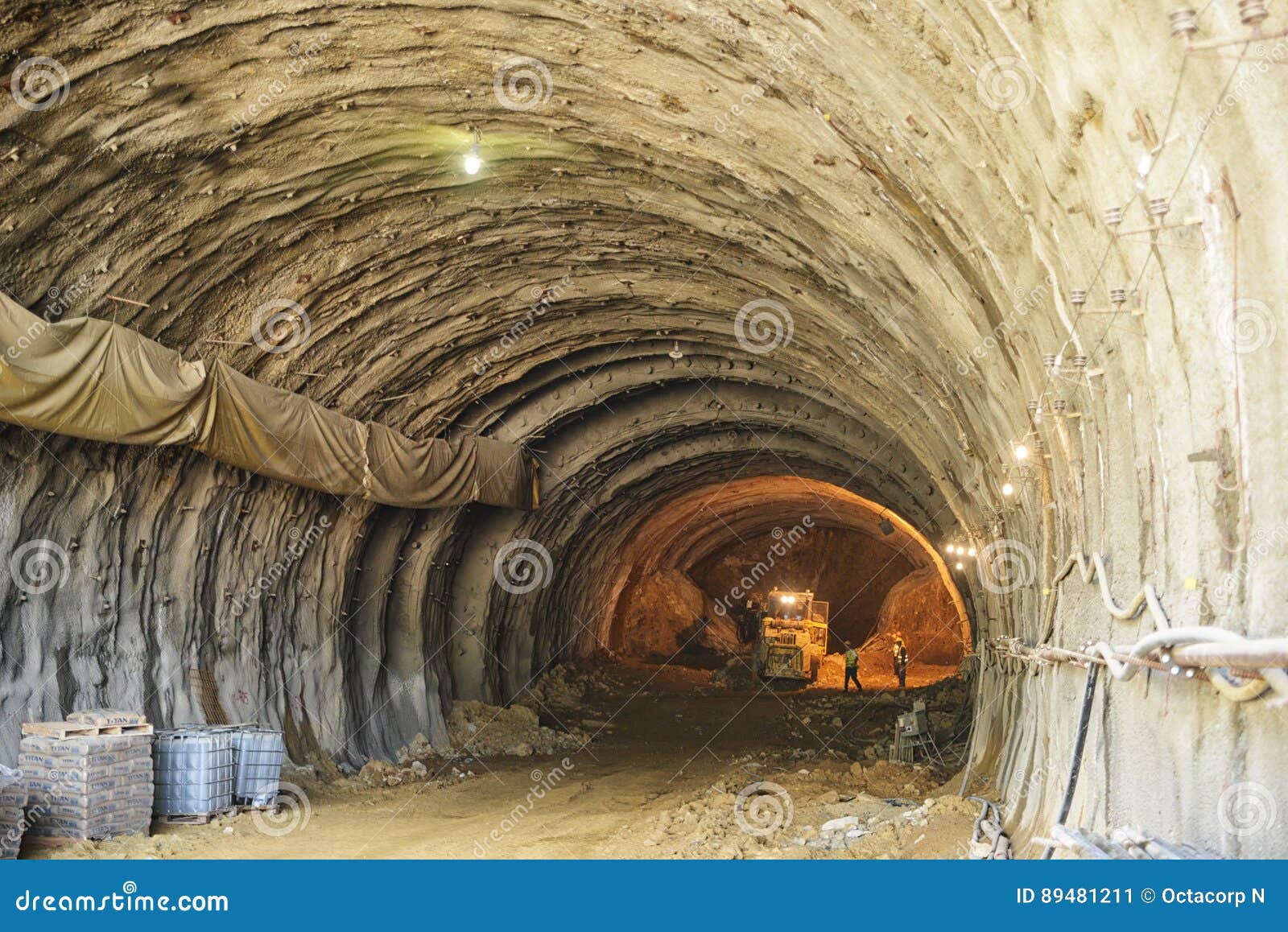 Road Tunnel - Construction Site Stock Image - Image of entrance ...