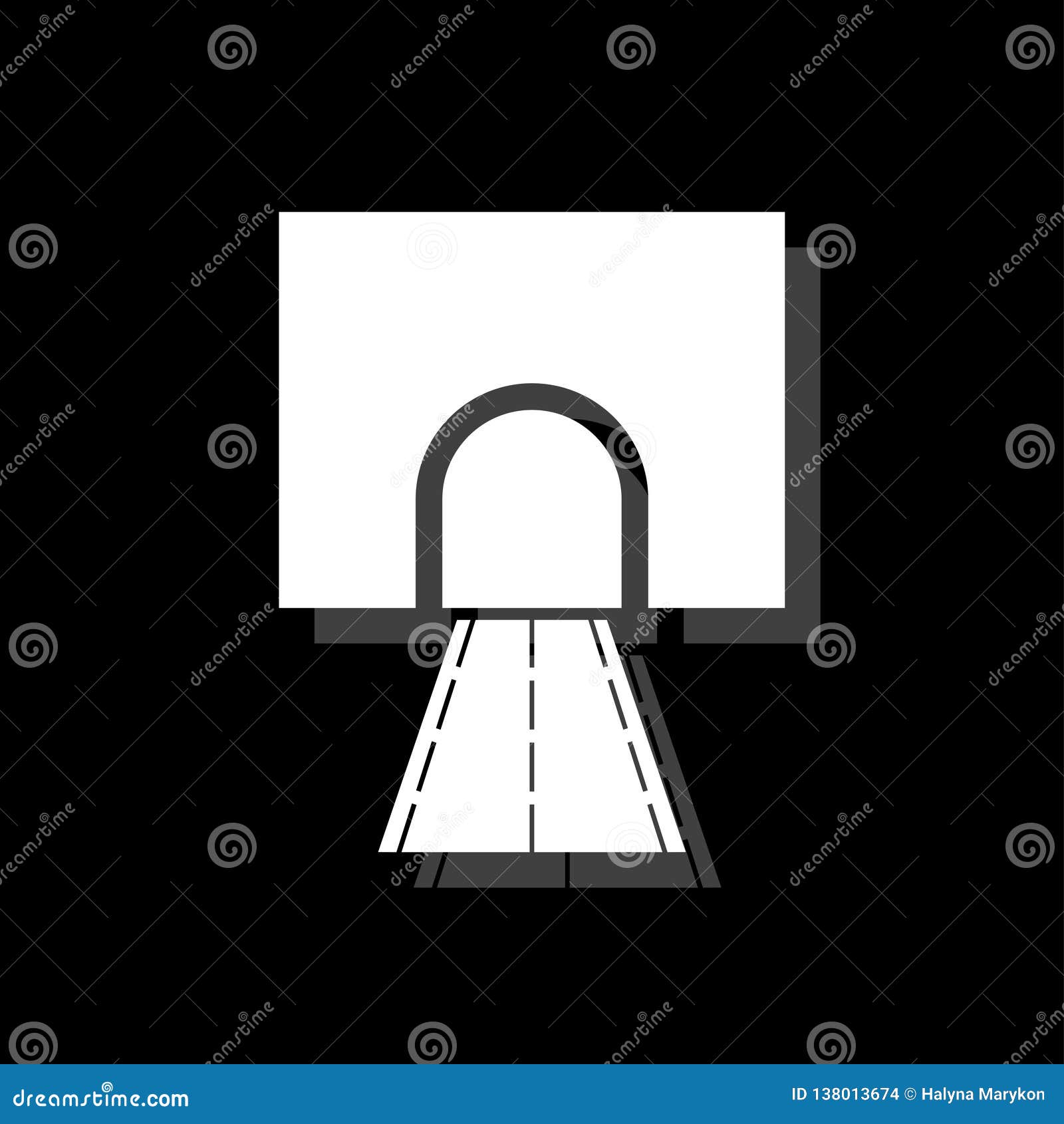Road tunnel icon flat stock illustration. Illustration of architecture ...