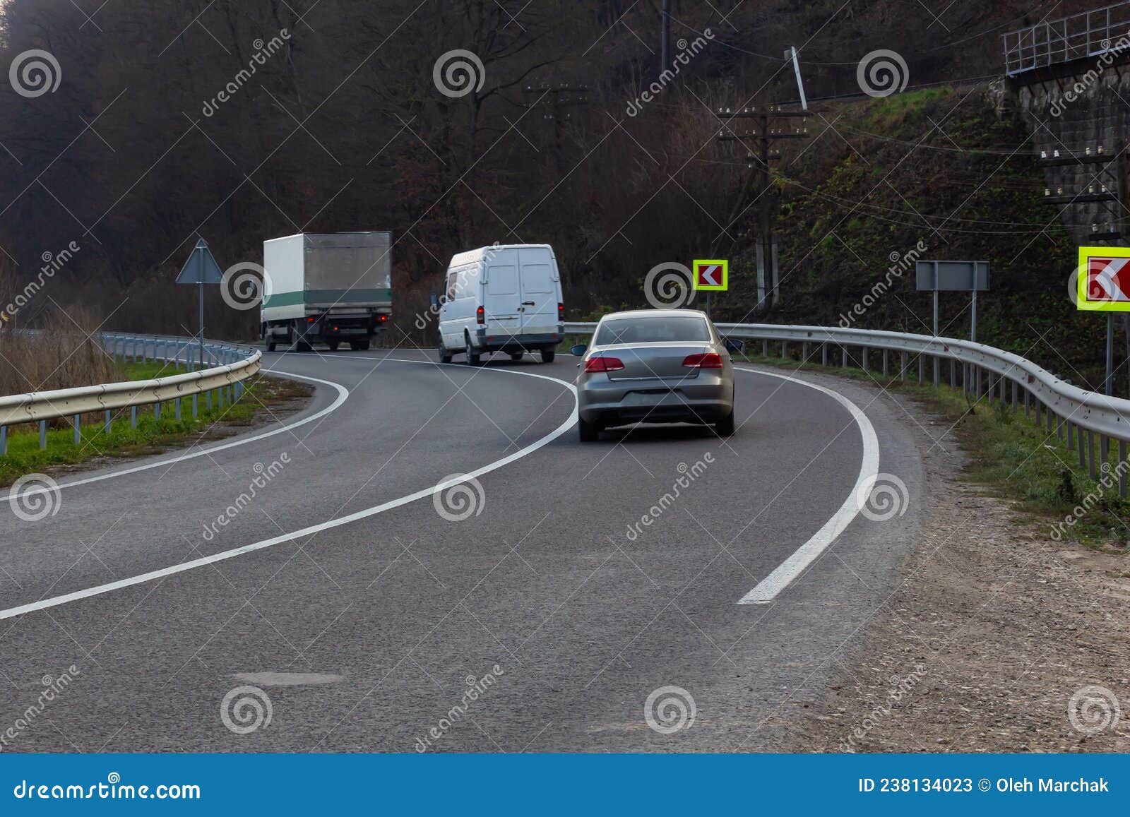 Road Turns Right and Than Left with the View Stock Image - Image of ...
