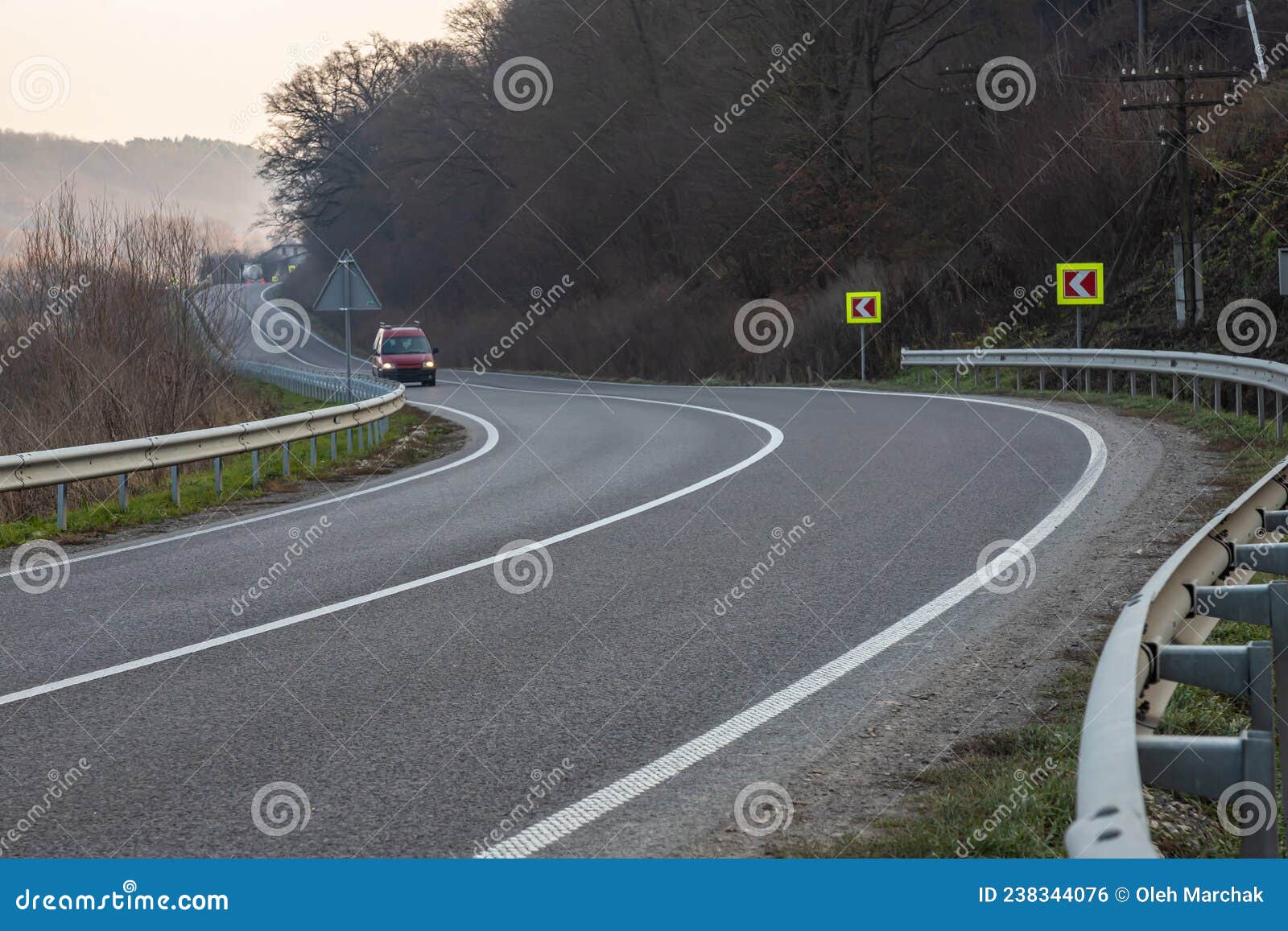 Road Turns Right and Than Left with the View Stock Photo - Image of ...