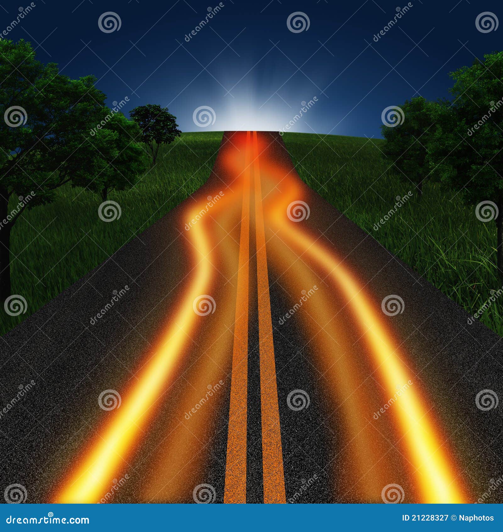 Road in twilight time stock illustration. Illustration of landscape ...