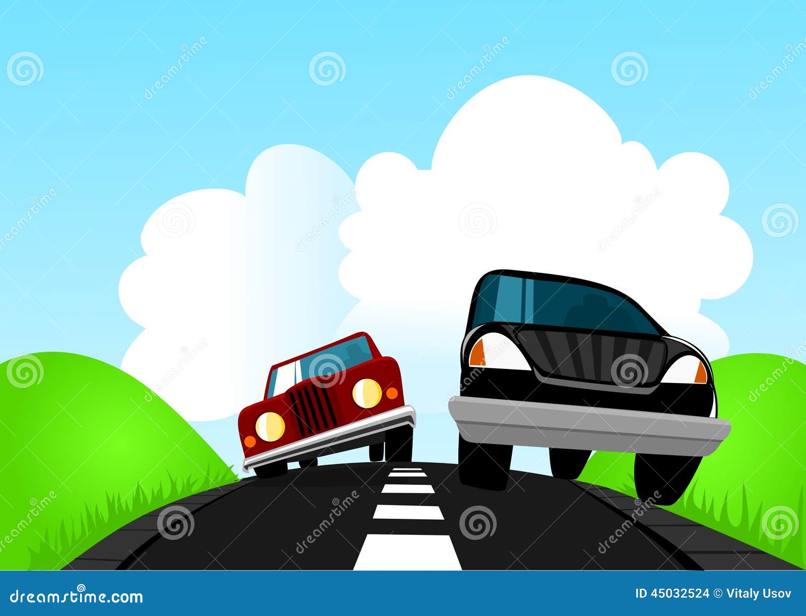 On the Road stock vector. Illustration of green, drive - 45032524