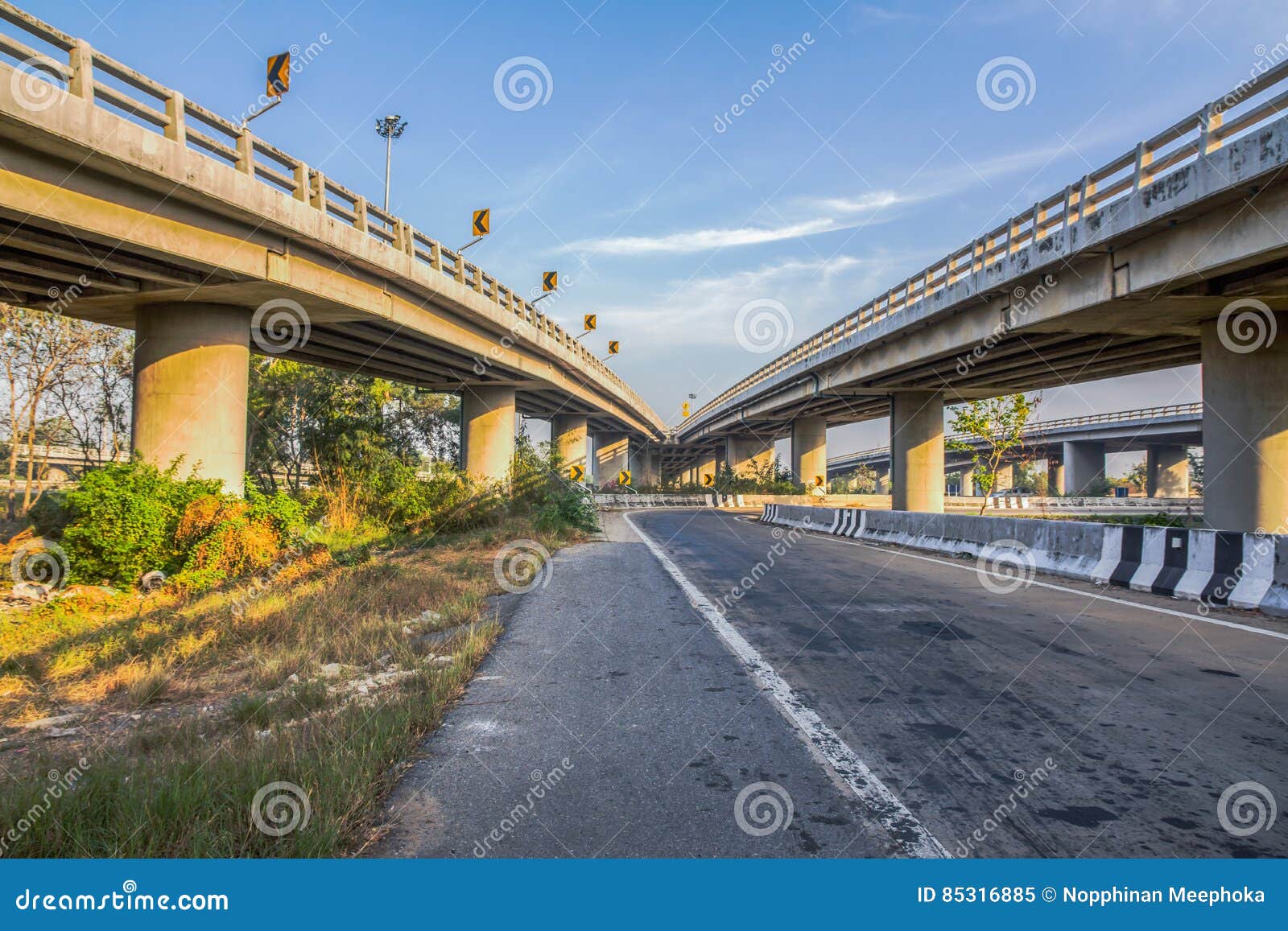 Road Under the Bridge View. Stock Image - Image of empty, freedom: 85316885