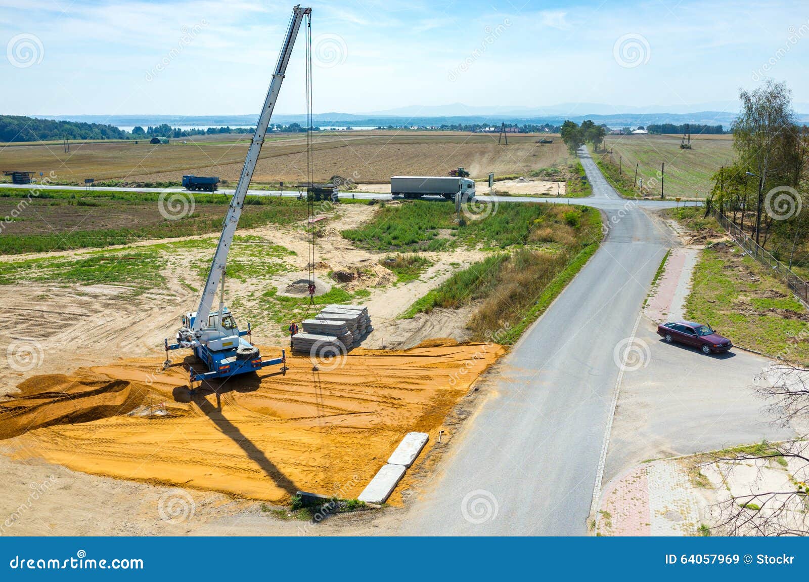Road under construction stock image. Image of digging - 64057969