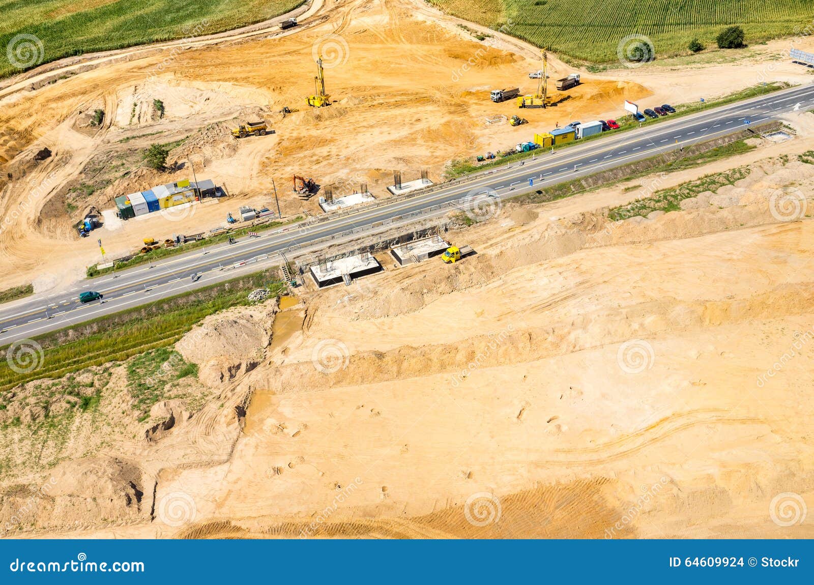 Road under construction stock photo. Image of development - 64609924