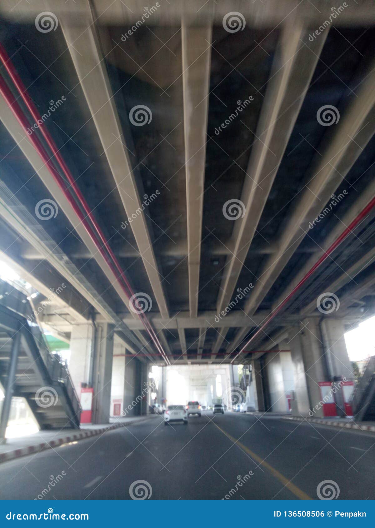 On the Road Cement Under Construction the Bridge Structure Stock Photo ...
