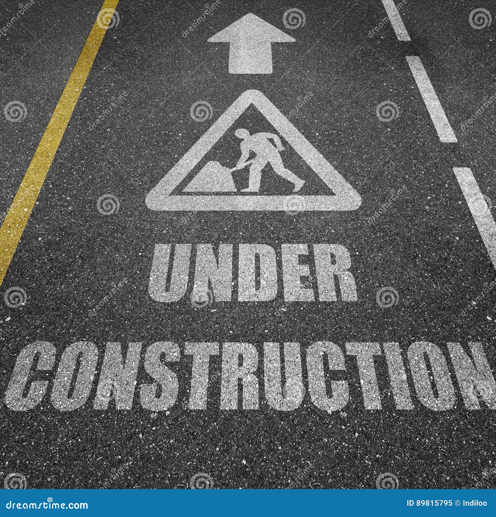 Road under construction stock image. Image of symbol - 89815795