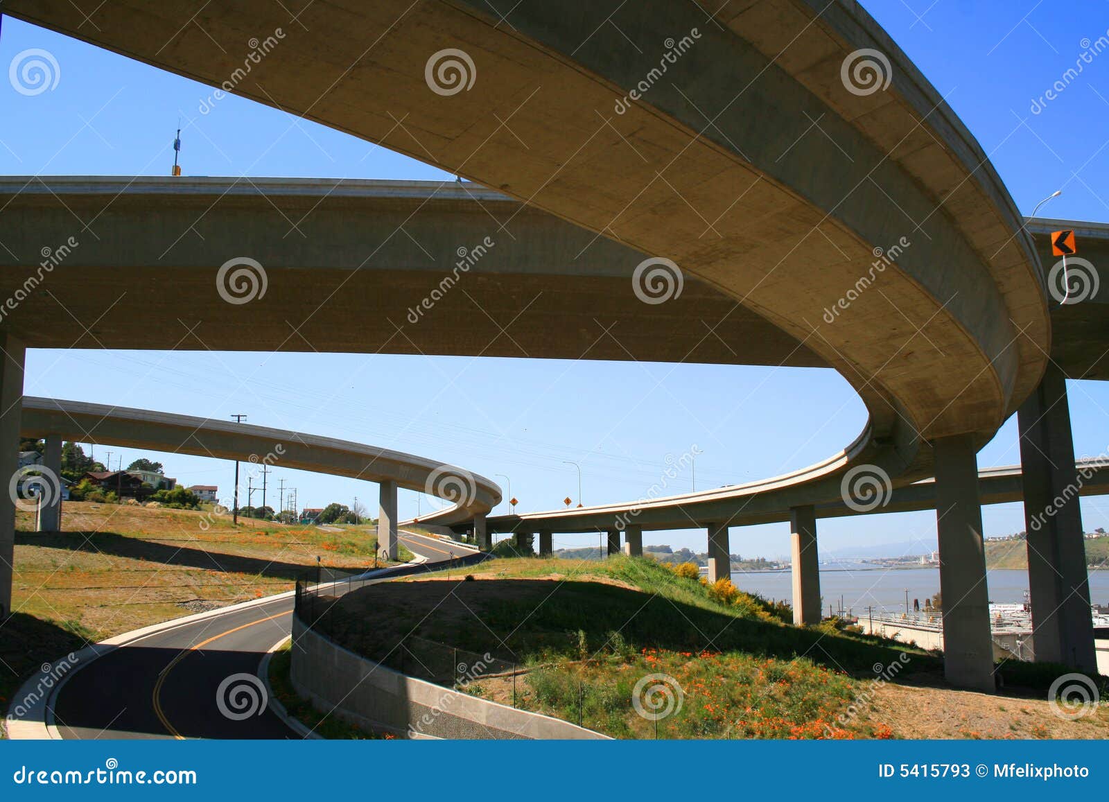 Road Under the Freeway Ramps Stock Image - Image of divide, expedition ...