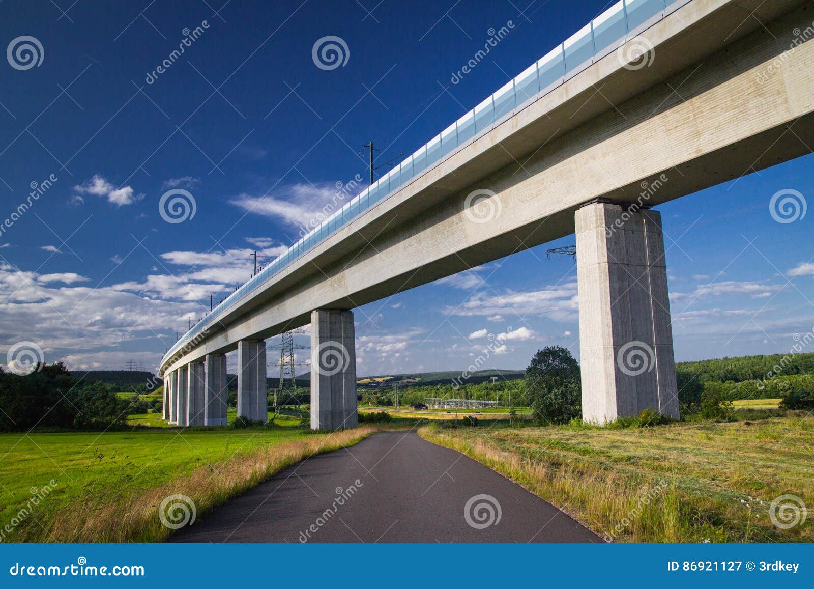 Road Under a Newly Built Bridge Stock Image - Image of blue, road: 86921127