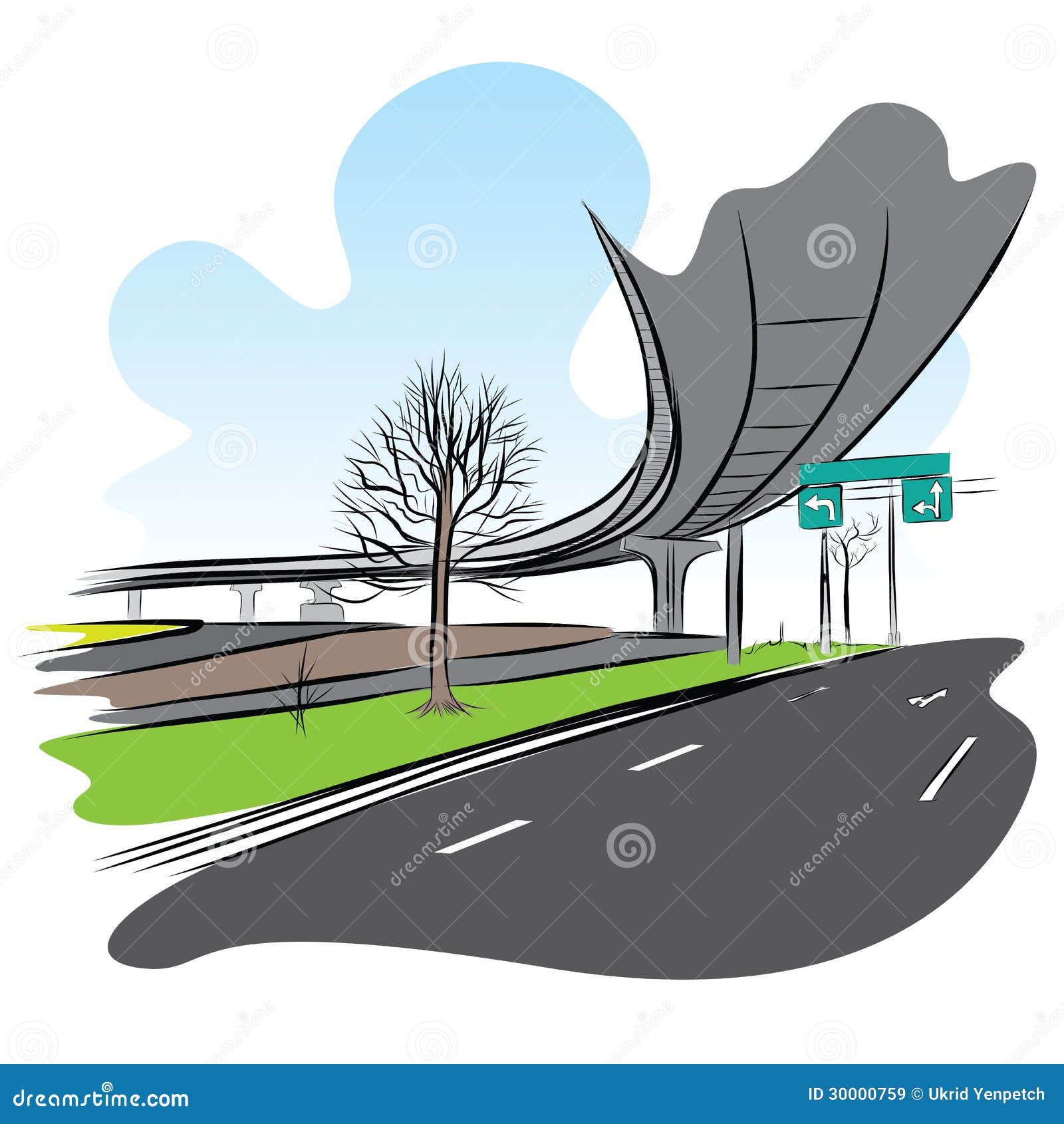Bridge Flyover Stock Illustrations – 255 Bridge Flyover Stock ...