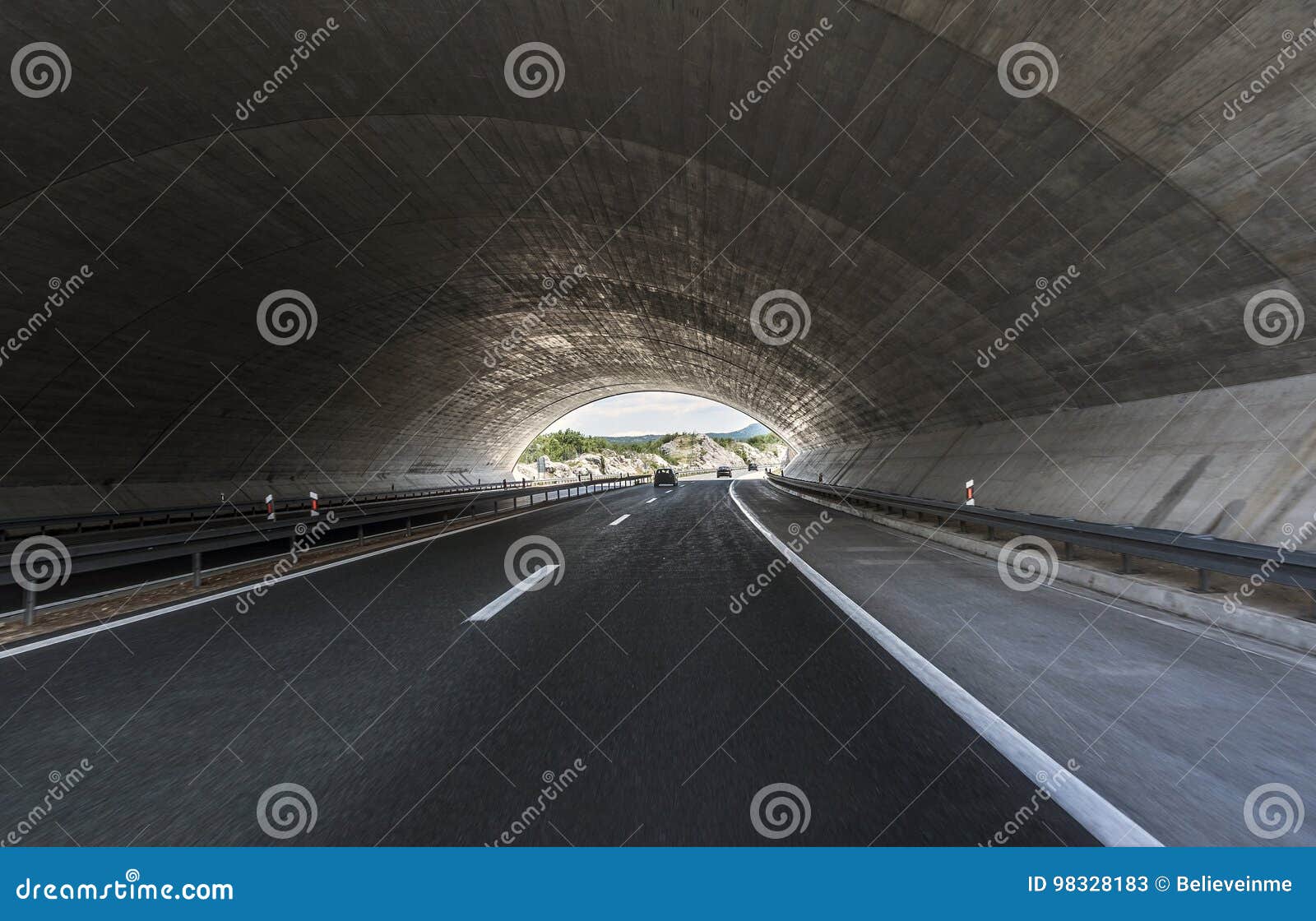 Road in an Underground Tunnel. Stock Image - Image of fast, modern ...