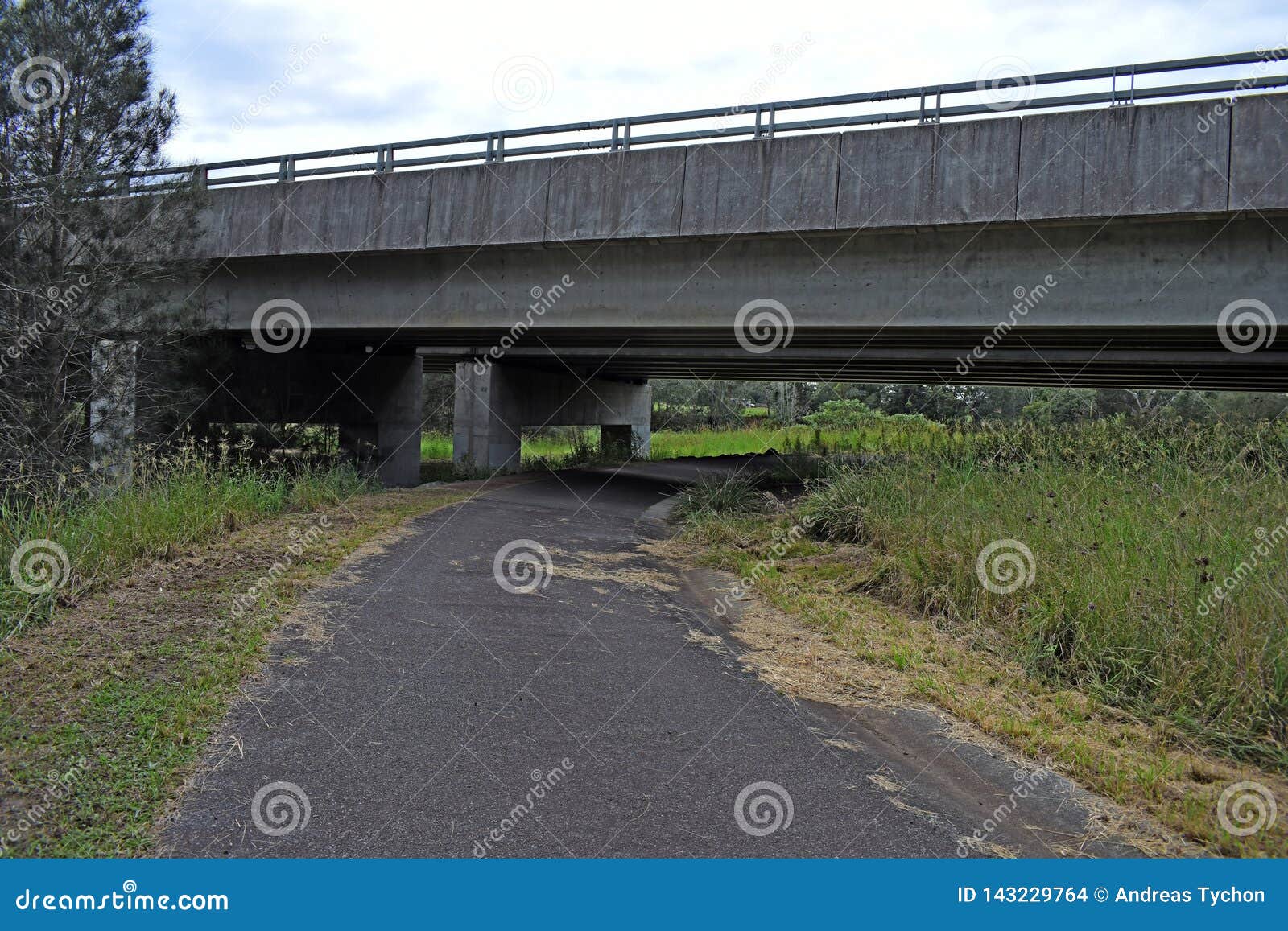 Road Underneath a Highway Bridge Stock Photo - Image of underneath ...