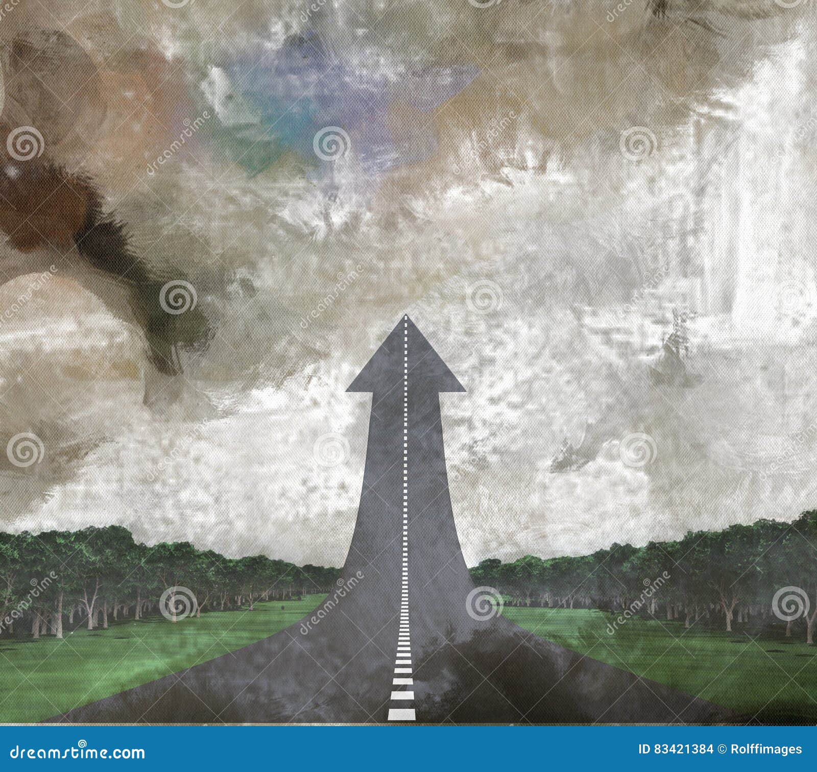 Road Up stock illustration. Illustration of arrow, painting - 83421384