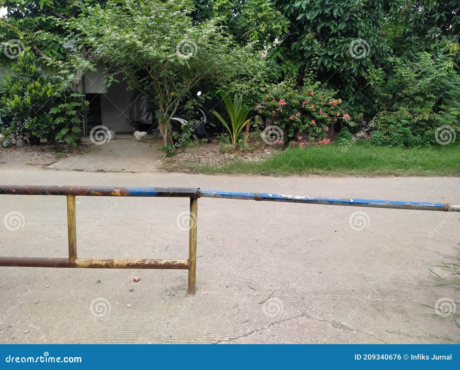 A Road that Uses Iron Barriers Stock Photo - Image of safety ...