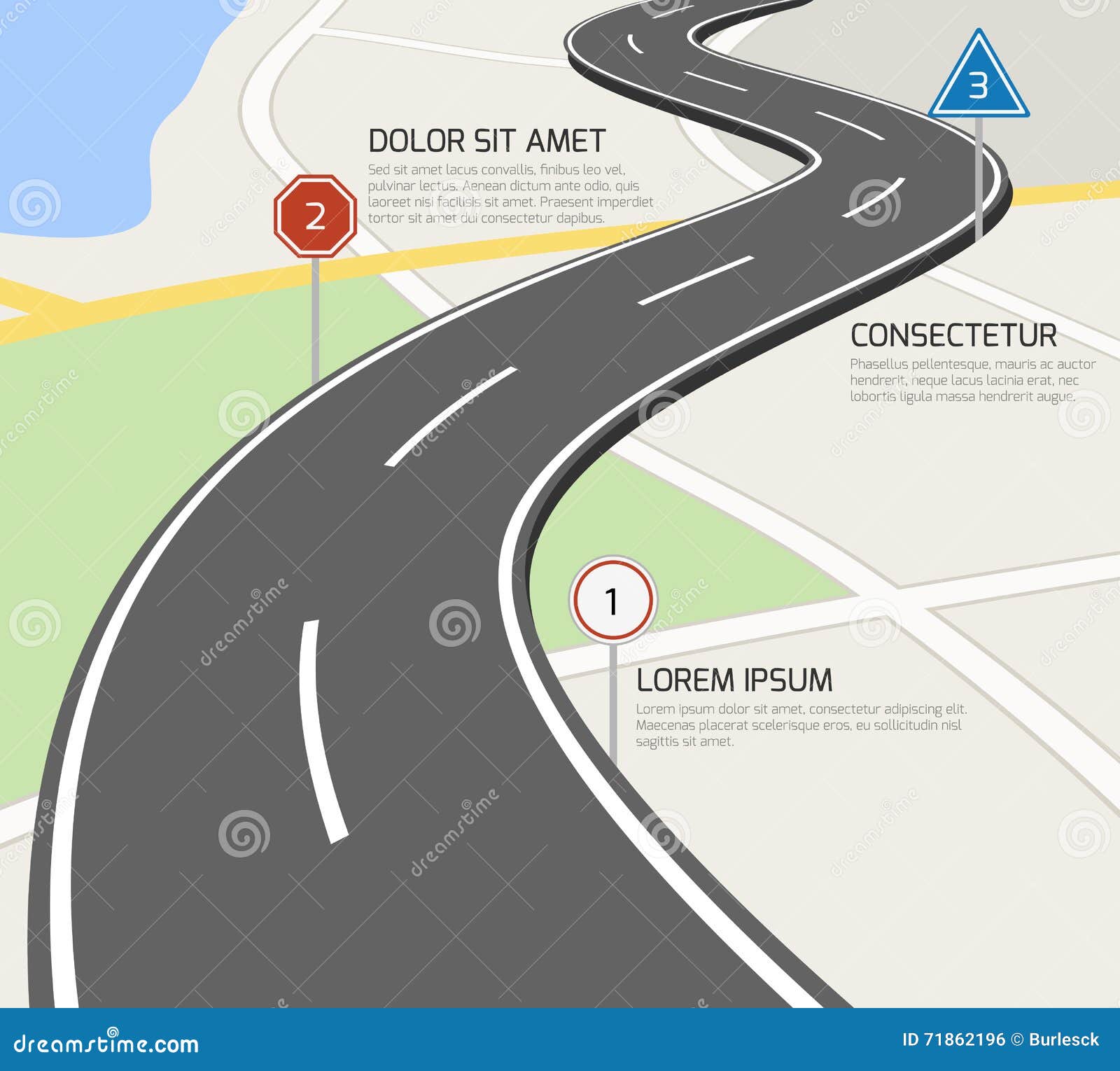 Road vector infographic stock vector. Illustration of path - 71862196