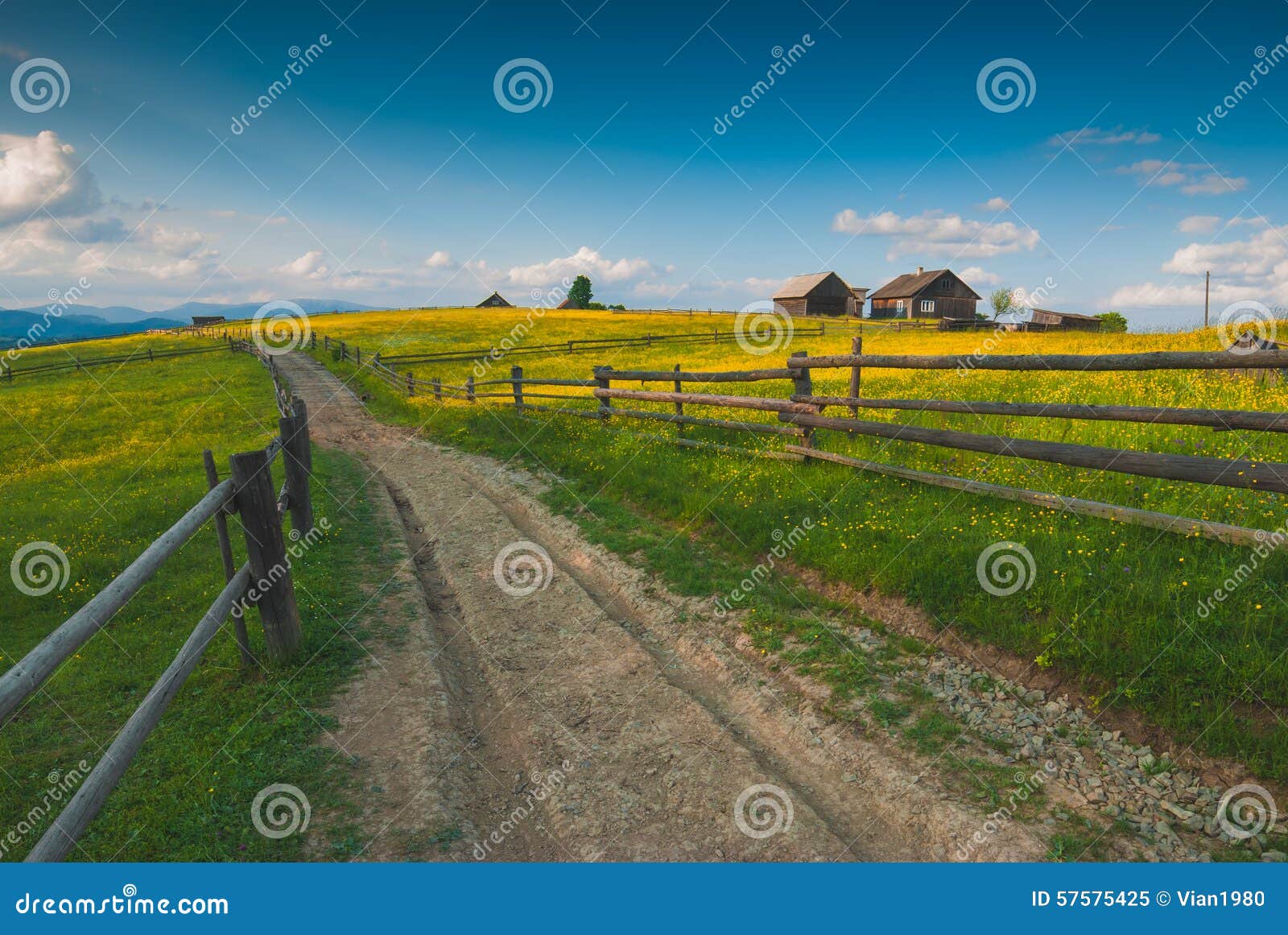 Road in a village stock image. Image of idyllic, countryside - 57575425