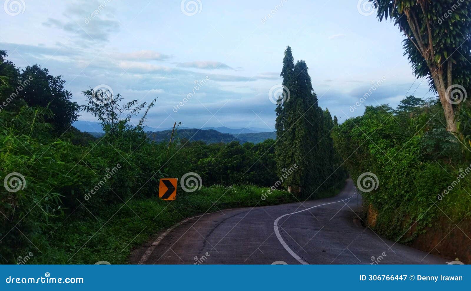 Road in a Village, with Views of the Sky and Forest in Sukorejo Stock ...