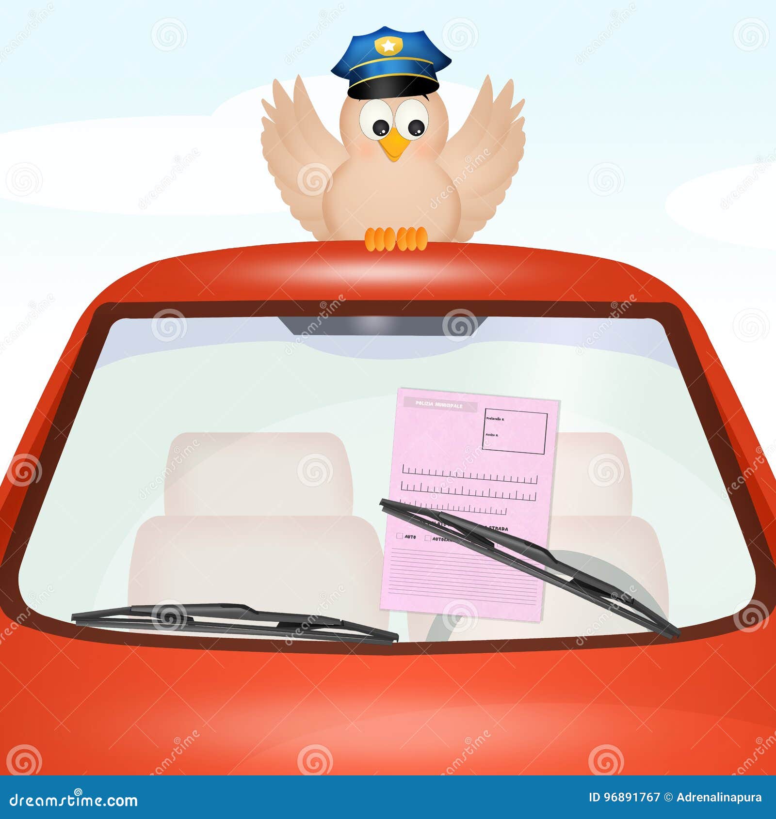 Windscreen 1 Bird 0 (panoramic) Stock Photography | CartoonDealer.com ...