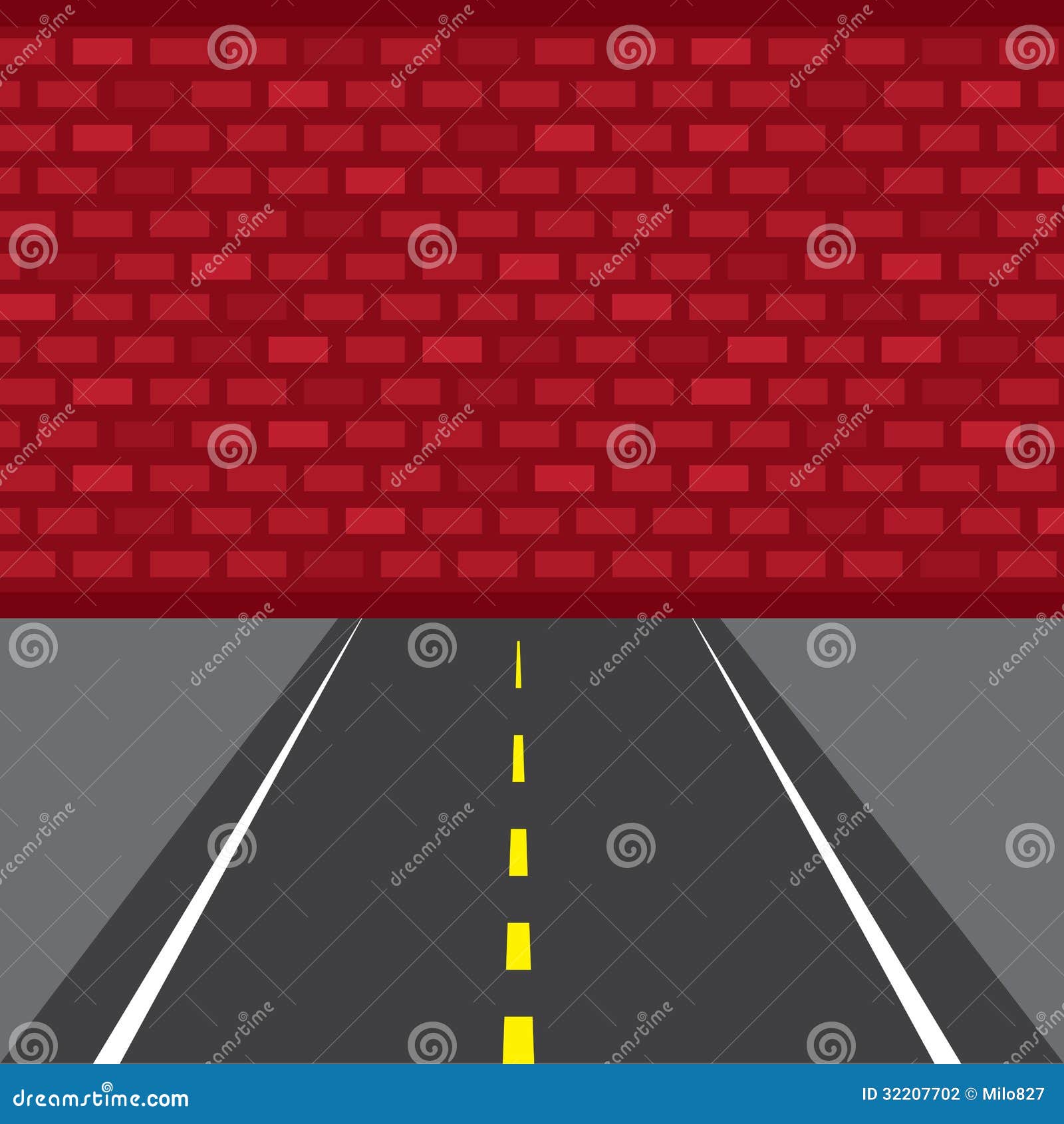 Road Wall Dead End stock vector. Illustration of escape - 32207702