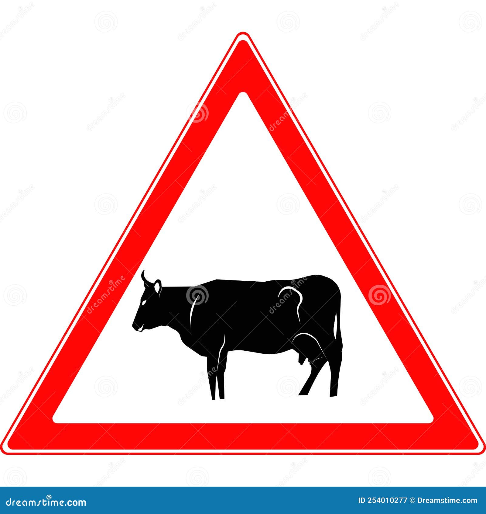 Road Warning Sign. Cattle Drive Sign. Vector Image. Stock Vector ...