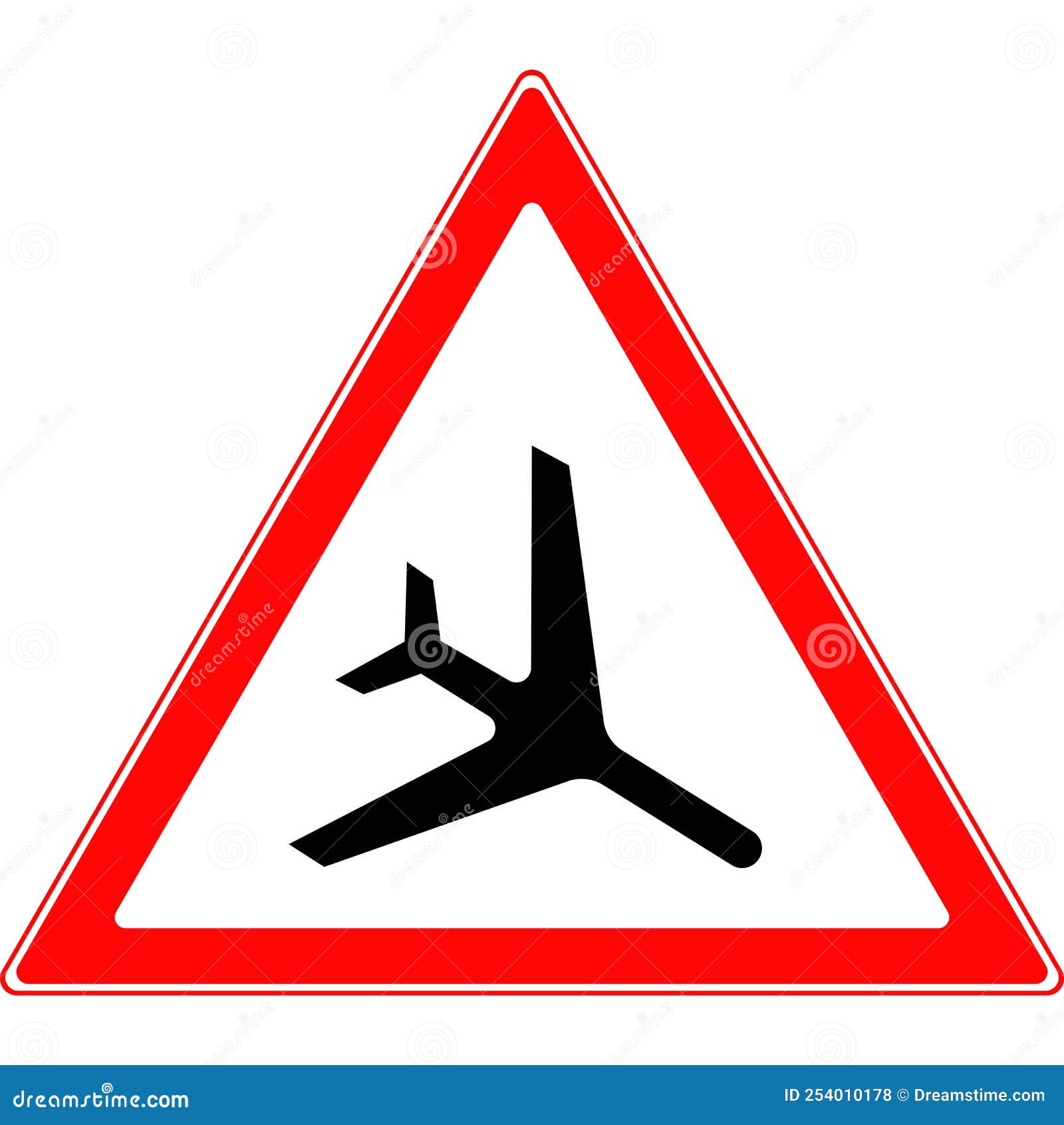 Road Warning Sign. Sign Caution Low Flying Aircraft Stock Vector ...