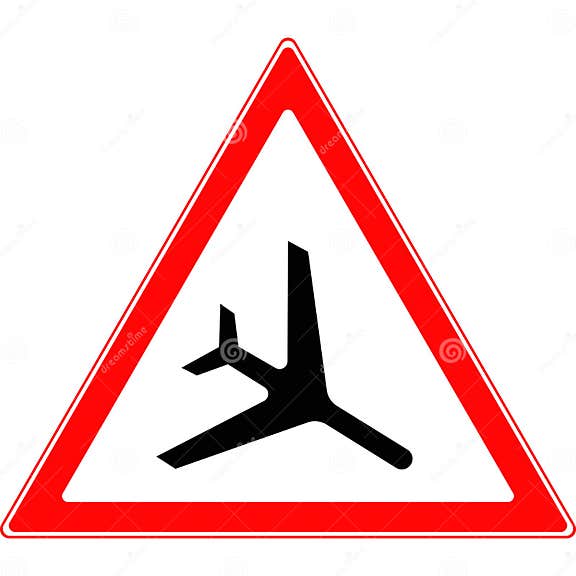 Road Warning Sign. Sign Caution Low Flying Aircraft Stock Vector ...