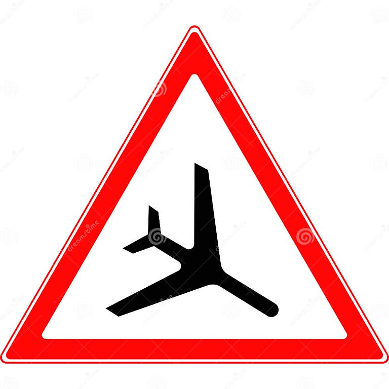 Road Warning Sign. Sign Caution Low Flying Aircraft Stock Vector ...