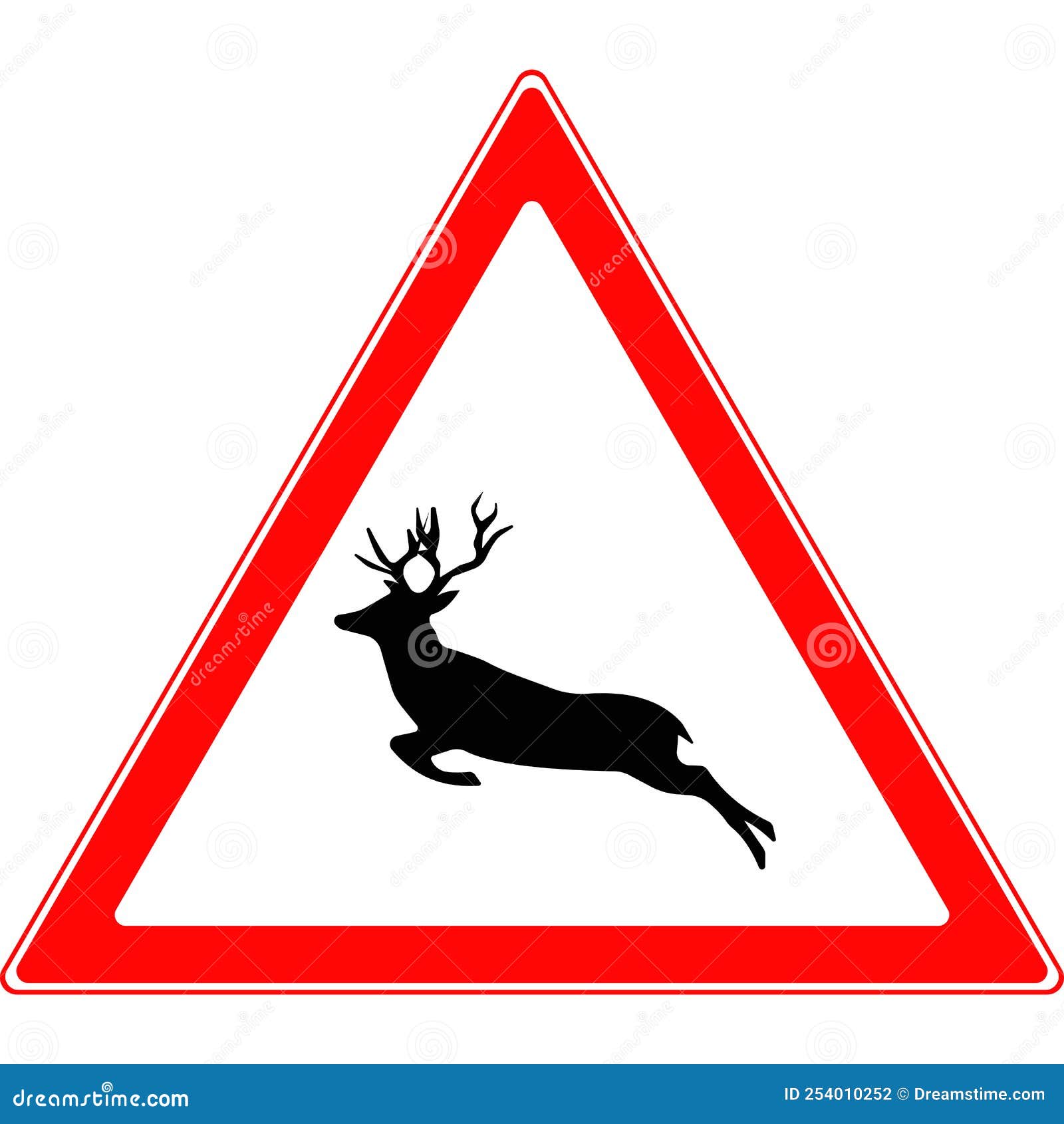 Road Warning Sign. Sign Caution Wild Animals Stock Vector ...