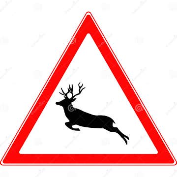 Road Warning Sign. Sign Caution Wild Animals Stock Vector ...