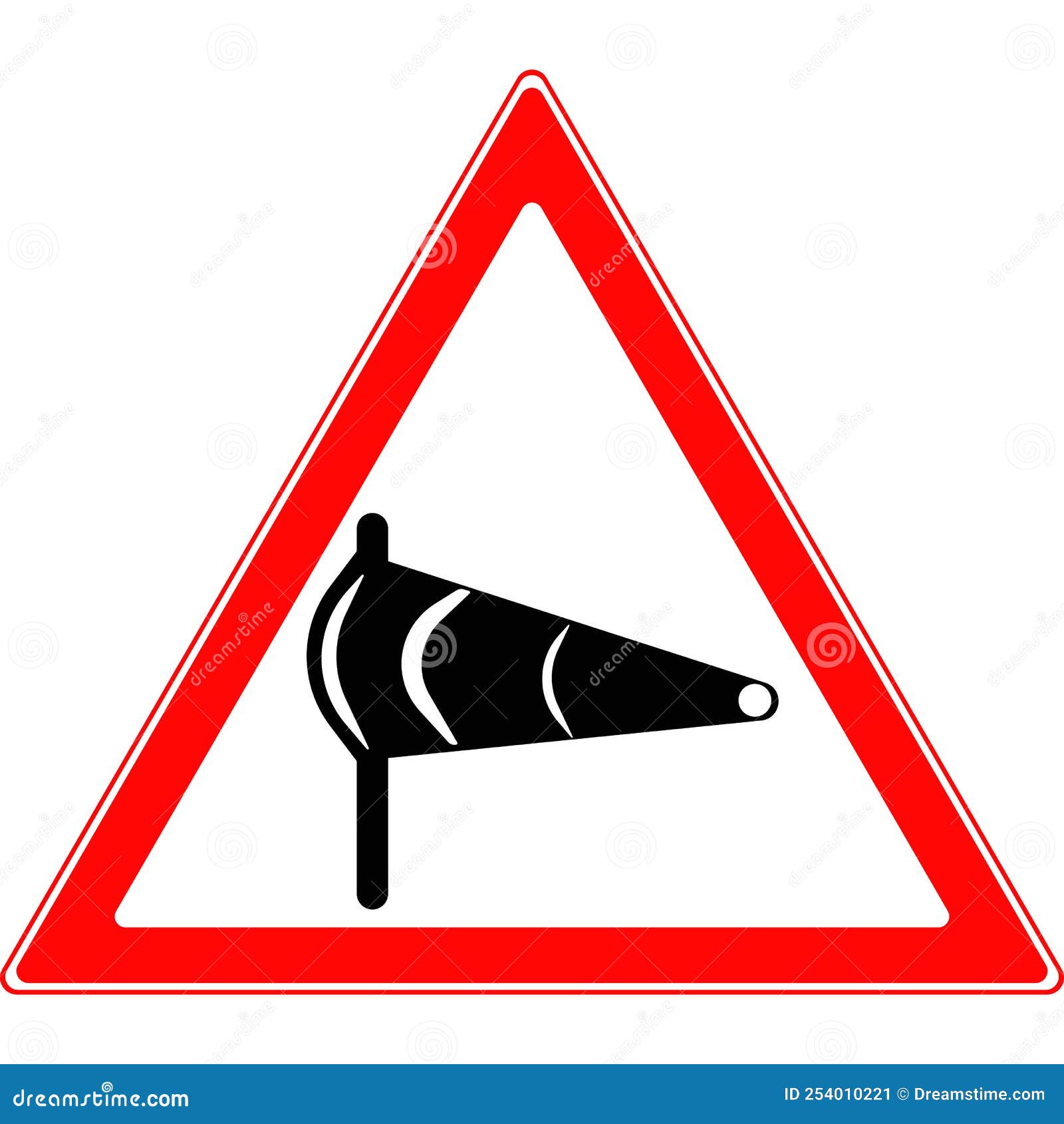 Road Warning Sign. the Sign Cautiously Side Wind Stock Vector ...