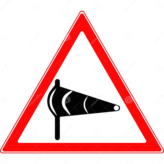 Road Warning Sign. the Sign Cautiously Side Wind Stock Vector ...